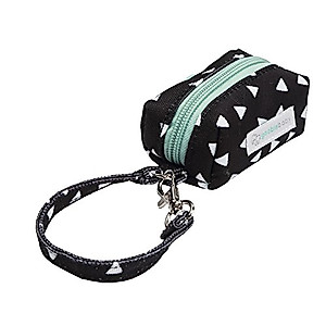 Goobie Baby Diaper Bag Dispenser, Includes Roll of Unscented Disposable Refill Bags | Waste Bag Holder for Stroller (Black Triangle Dispenser + 1 Roll)