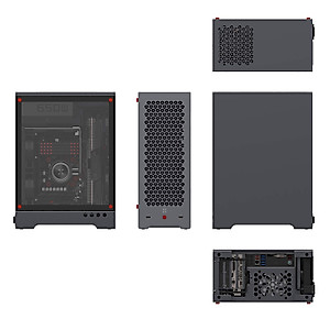 C1(C1 Upgraded Version)Micro ATX Computer Case for PC 2023 Mid Tower Aluminum Alloy Large Side Penetration MATX ITX Gaming Case in-Line Long Graphics Card ATX Power Supply 240 Water-Cooled Hard Drive