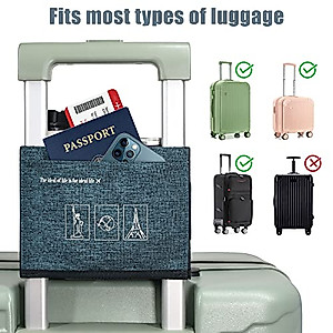 ACdream Luggage Cup Holder, Suitcase Drink Carrier, Free Hand Portable Water and Coffee Caddy Attachment, Flight Attendant Gift Gadgets, Airport Travel Accessories for Airplane, Green