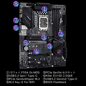 ASROCK Z690 PG Riptide Socket LGA1700/ Intel Z690/ DDR4/ SATA3&USB3.2/ M.2/ ATX Motherboard