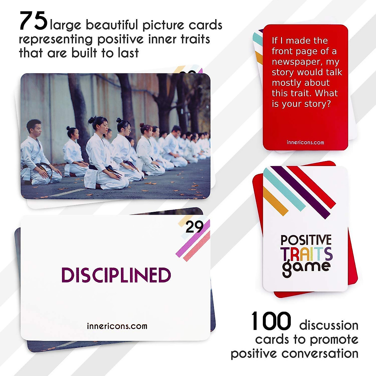 Positive Trait Therapy Games: Social Skills Games that Teaches Social Work Therapy for Kids, Teens and Adults Effective for Self Care, 115 Play Therapy Cards, Counseling game for teachers and families