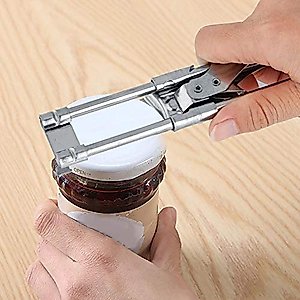 NorthEarth Can Opener, Adjustable Cap Opener, Manual Adjustable Stainless Steel Can Opener Bottle Jar Lid Gripper Kitchen Tool with Smooth Edge for Can/Jar/Bottle, Gripper Jar Opener