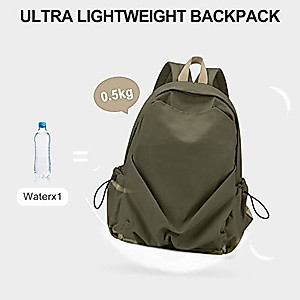 weradar Simple Backpacks For High School,Basic Travel Rucksack Backpack For Women Men,Lightweight Casual Daypack Laptop Bookbag,Aesthetic College Backpack For Teens Girls Boys(Green)