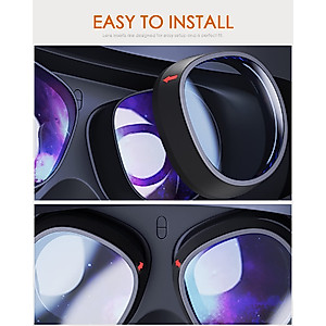 Amavasion Glasses Lenses Insert Compatible with Meta/Oculus Quest 2, VR Headset Customized Easy-to-Install Frame Plus Lens Combination SPH:-2.00(Two Lenses)