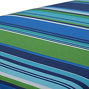 Pillow Perfect Outdoor/Indoor Spring Bling Blue/Sea Island Stripe Square Corner Chair Cushion, 2 Piece Assortment