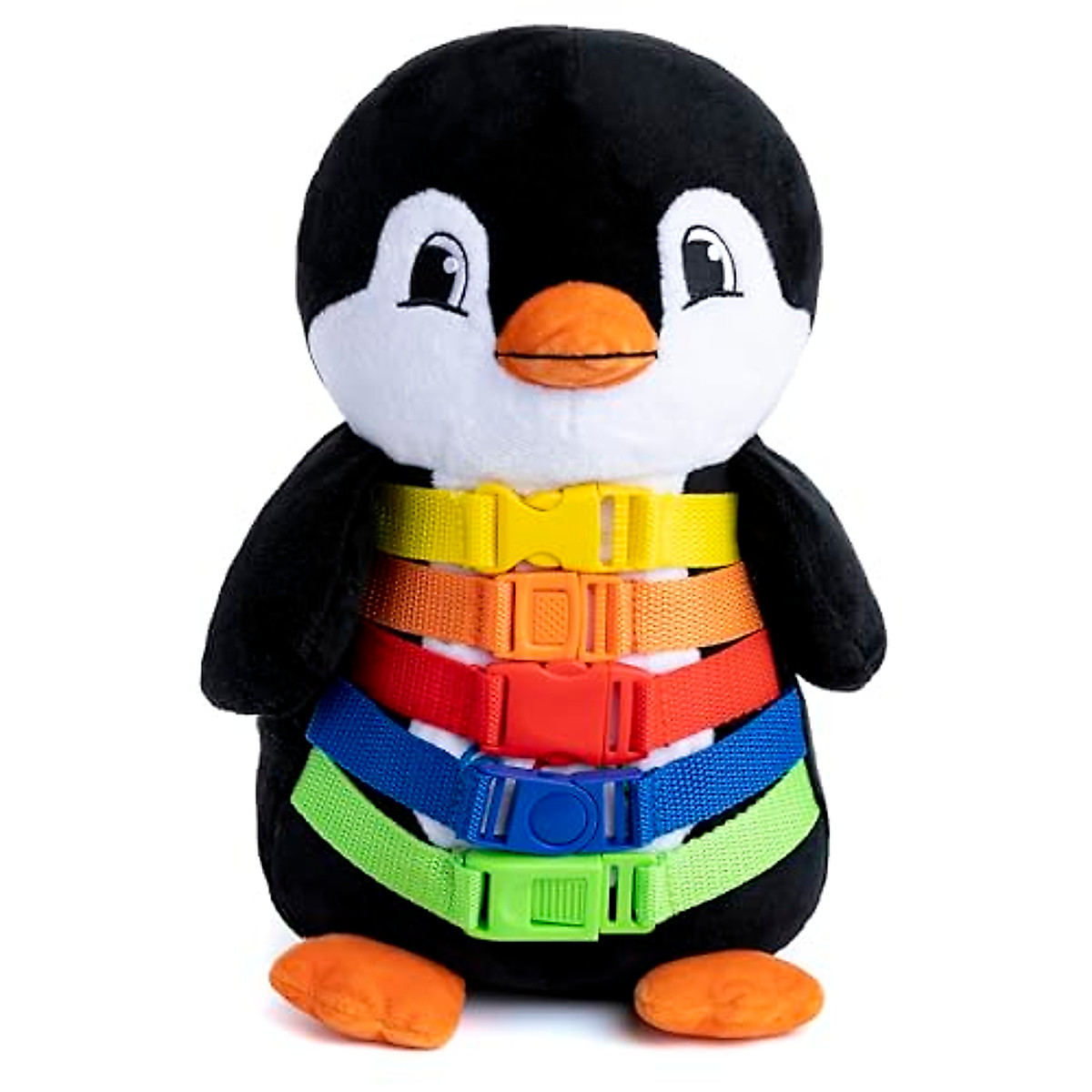 Buckle Toys Blizzard Penguin - Montessori Learning Activity & Stuffed Animal - Develop Motor Skills, Problem Solving, Counting & Color Recognition