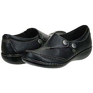 Clarks Women's Ashland Lane Q Slip-On Loafer, Black, 9 M US