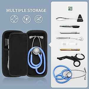 Yinke Stethoscope Case for Littmann Classic III/MDF/ADC Nursing School Essentials for Students, Stethoscope Accessories with Compartment Better Storage for Reflex Hammers, Scissors, Penlights, Black