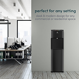 Avalon Electronic Bottom Loading Water Cooler Dispenser - 3 Temperatures, Hot, Cool & Cold, Digital Clock with Temperature Control, Durable Stainless Steel Cabinet, Self Cleaning, Black