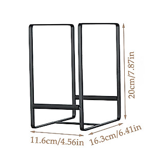 SUNFICON Large Plate Holders 2 Pack Upright Cabinet Dish Organizers Metal Plate Dish Drying Racks Stands Racks for Countertop and Cupboard Black