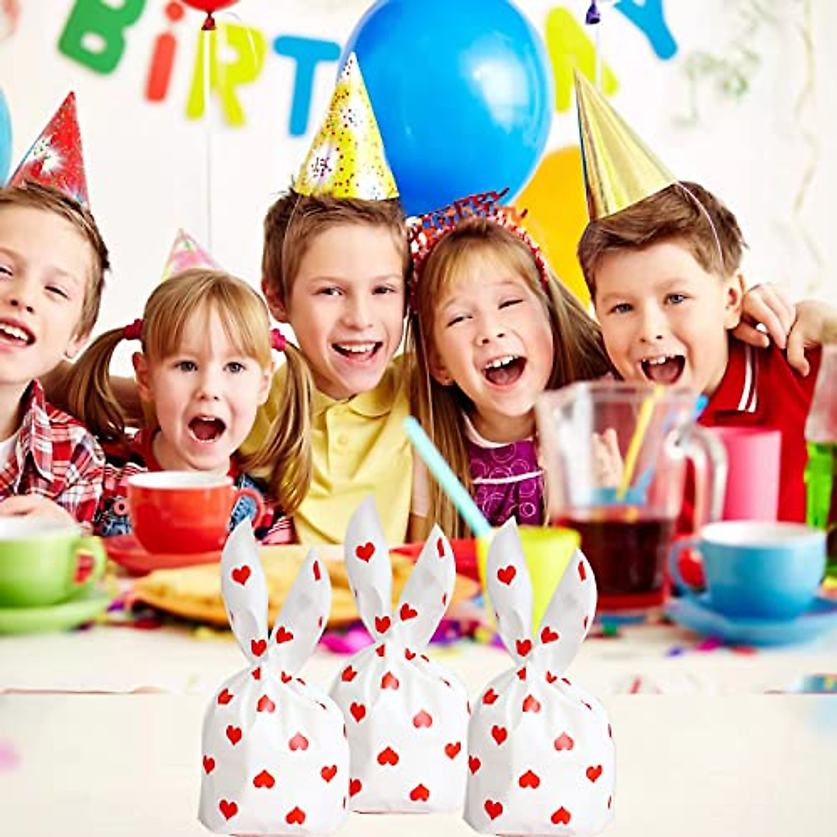 Ausejopeac 50 Pieces Valentines Day Heart Candy Bags Red Love Heart Candy Bags for Valentine's Day, Jewelry Packaging, Wedding Party