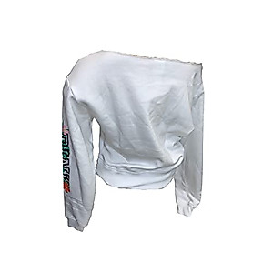 Victoria's Secret Pink Off The Shoulder/Open Neck Sweatshirt Color White/Tropical Size X-Large New