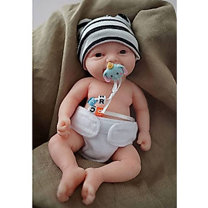 Miaio Reborn Baby Doll 7 Inch Silicone Doll Girl Mini Realistic Newborn Baby Dolls Silicone Full Body Stress Relief Hand Made (1 Doll+2 Sets Clothes)