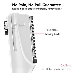 Upgraded Eyebrow Trimmer, Funstant Precision Electric Eyebrow Razor for Women Battery-Operated Facial Hair Remover with Comb No Pulling Sensation Painless for Face Chin Neck, Upper-Lip, Peach-Fuzz