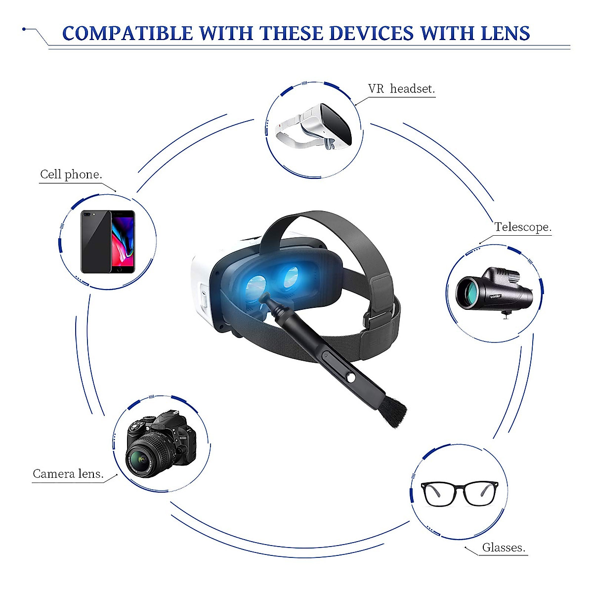 KRX VR Headset & Camera Lens Cleaning Pen and Cloth, Accessories for Oculus Quest/Quest 2/Rift S/Valve Index/PS4 VR Headset Lens Cleaning Kit