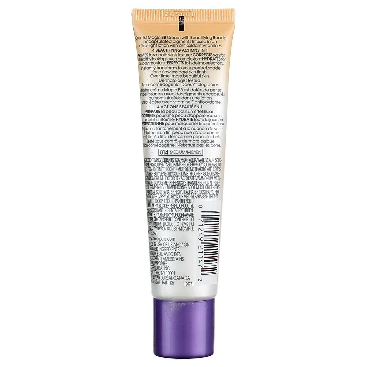 L'Oreal Paris Magic Skin Beautifier BB Cream, Medium [814] 1 oz (Pack of 2)