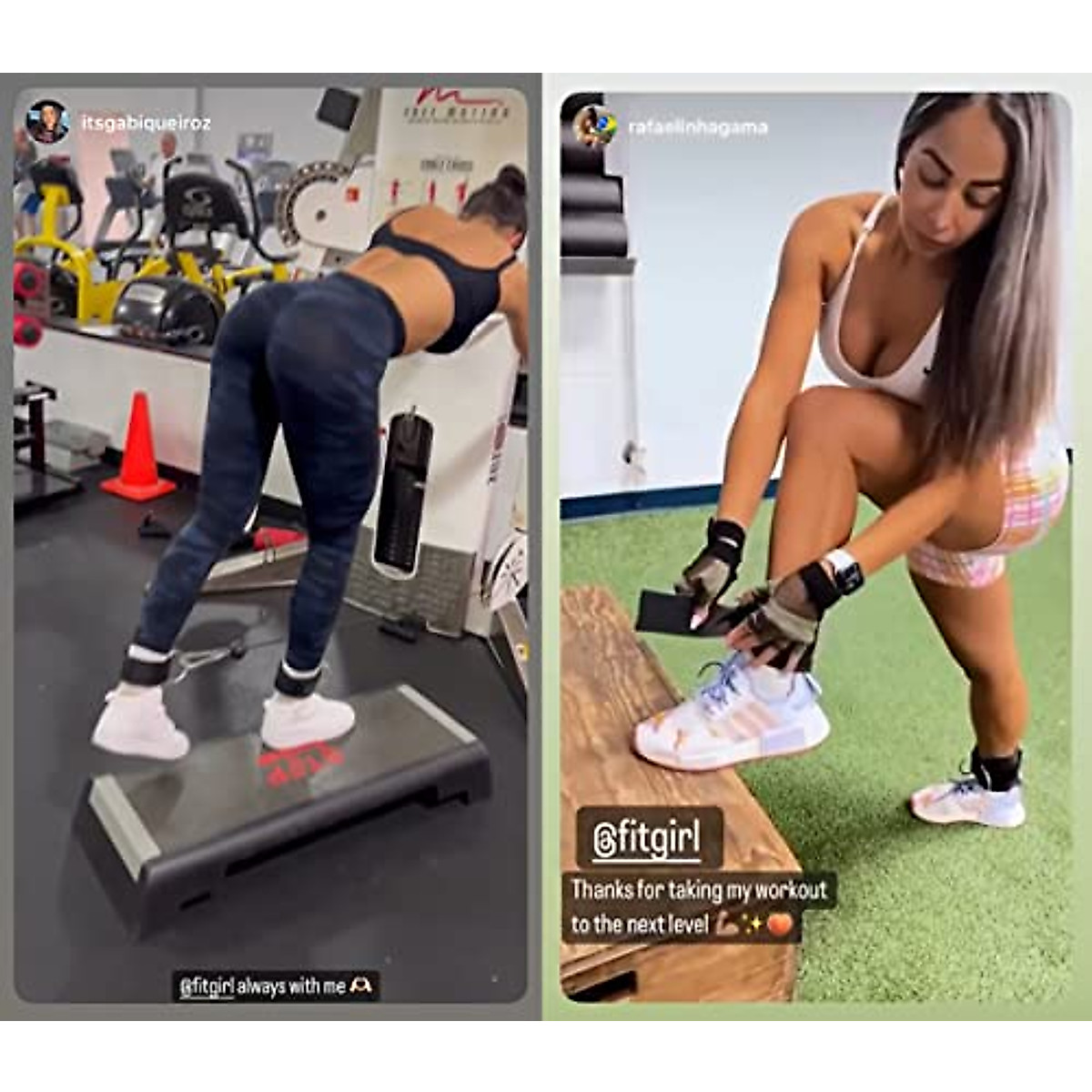 FITGIRL - Ankle Strap for Cable Machines and Resistance Bands, Work Out Cuff Attachment for Home & Gym, Booty Workouts - Kickbacks, Leg Extensions, Hip Abductors, for Women Only (Black)