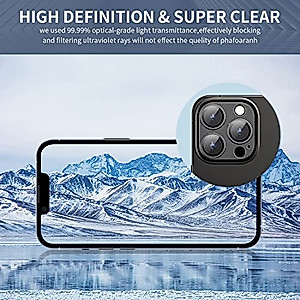 Mansoorr Camera Lens Protector for iPhone 14 Pro / iPhone 14 Pro Max, Alloy Metal Camera Cover with Tempered Glass Screen Protector Accessories,Case Friendly,Scratch Resistant,Easy to Install - Space Black