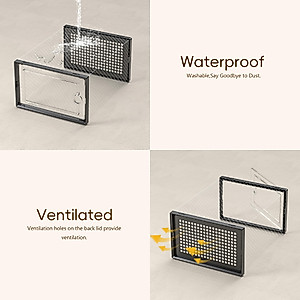 Kuject X-Large Shoe Storage Boxes Organizers Clear Plastic Stackable 9 Pack, Shoe Rack & Holder Substitute, Sneaker Containers, Toy Storage Organizer Bins for Entryway, Closet, Under Bed, Black