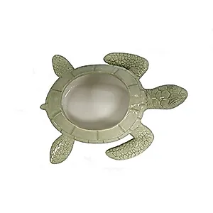 Comfy Hour Ocean Voyage Collection 9" Sea Turtle Succulent Planter Flower Bud Pot Decorative Small Plant Vase, Palegreen, Dolomite