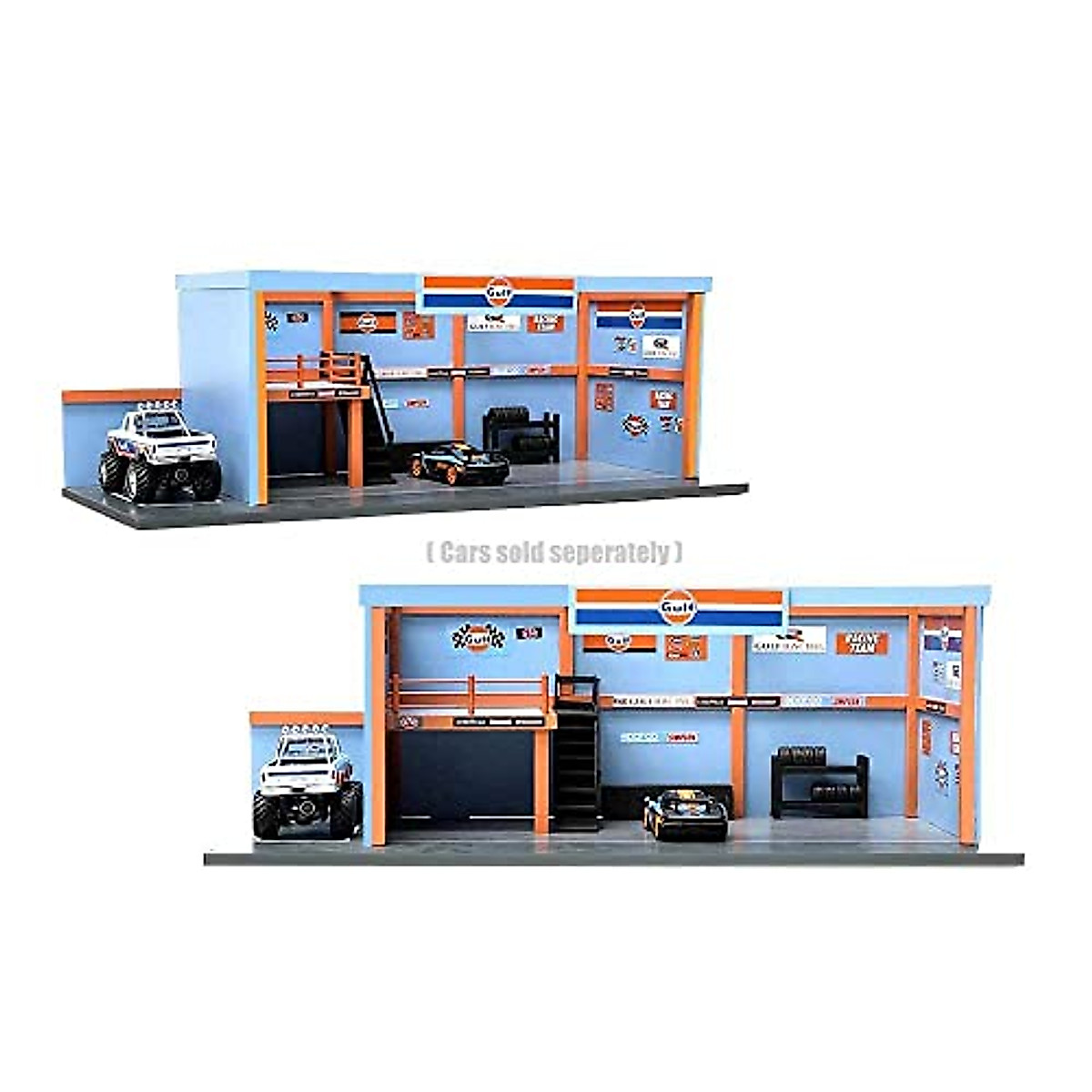 Garage Diorama Gulf Oil Diorama with Decals for 1/64 Scale Models by American Diorama 76531