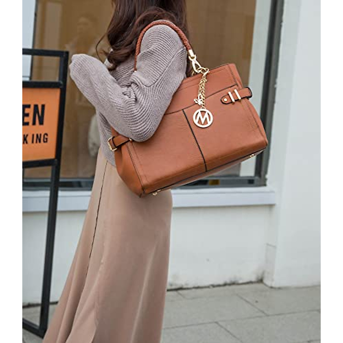 Mia K Collection Crossbody Bag for Women’s Handbag: PU Leather Top-Handle Satchel, Wristlet Wallet Purse Set