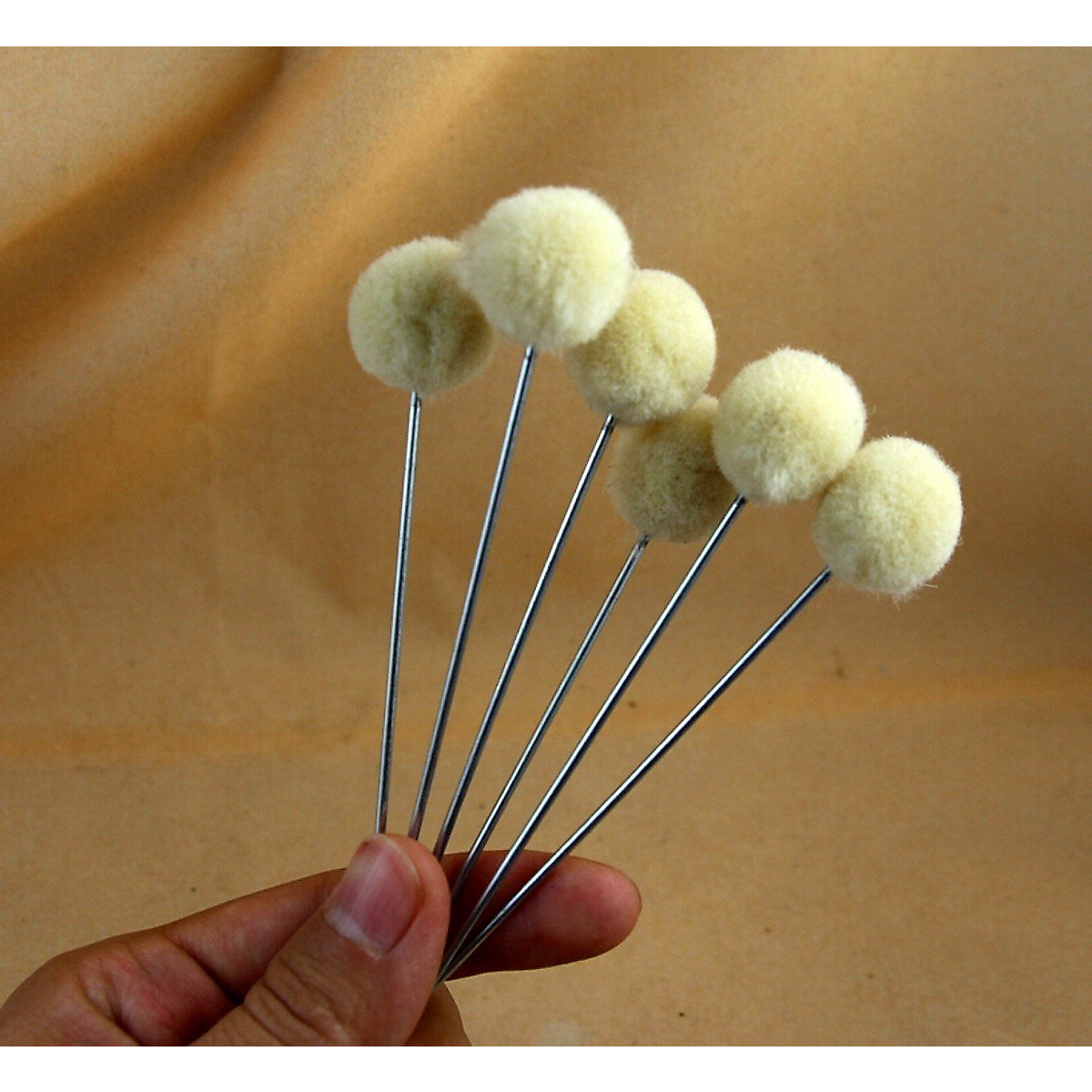 yueton Pack of 10 Wool Daubers with Metal Handle for Leather Dyes, Sealers