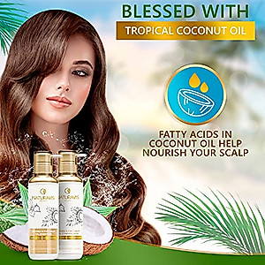 Shampoo and Conditioner Set Coconut Oil and Jojoba - Sulfate and Paraben Free Intense Moisturizing Treatment - For Hydrating Your Scalp and Restoring Dry and Damaged Hair