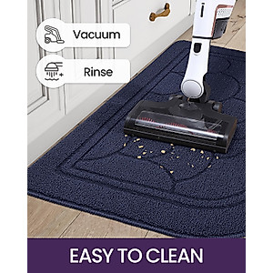 DEXI 2 Pack Kitchen Rugs Mats, Low Profile Inddoor Door Mat, Machine Washable Kitchen Rugs Set, 20"x32"+20"x32", Navy