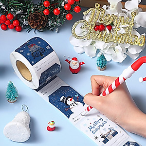 Pasimy 300 Pcs Christmas Gift Stickers Self Adhesive Christmas Gift Tag Christmas Label Sticker Snowman Xmas Tree Deer Name Sticker for Xmas Winter Holiday Party Supplies (2024 Version)