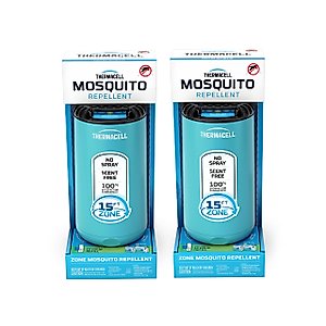 Thermacell Patio Shield Mosquito Repeller (2-Pack Bundle); Includes 24-Hour Refill & 6 Repellent Mats; Highly Effective Mosquito Repellent for Patio; Bug Spray Alternative