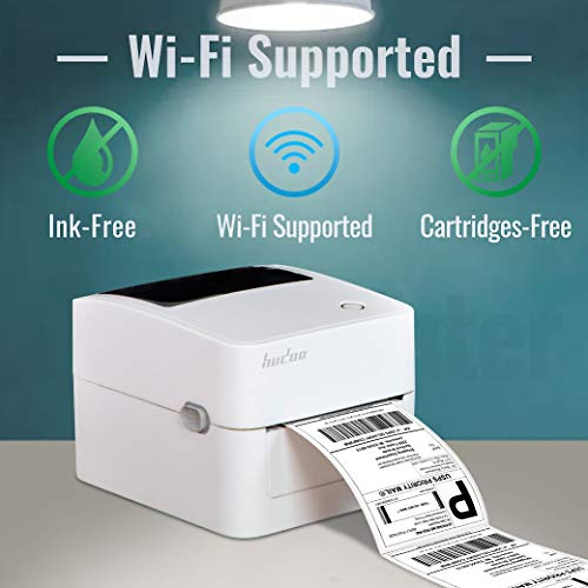 hudoo 2054K Thermal Label Printer,4X6 Shipping Label Printer,Barcode Printer, Label Marker, Compatible with Amazon, Ebay FedEx UPS Shopify Etsy Barcode Printer (Wi-Fi)