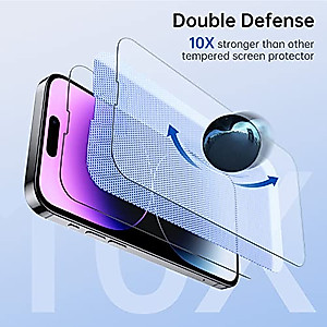 Syncwire 3-Pack Screen Protector for iPhone 14 Pro Max 6.7 inch, Double Shatterproof Tempered Glass [Easy Installation Frame] [9H Hardness] [99.99% HD Clear] [Case Friendly] [Bubble Free]