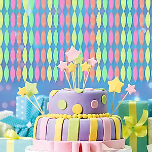 Neon Streamers Glow in The Dark Crepe Paper, Blacklight UV Reactive Fluorescent Streamers for Neon Party