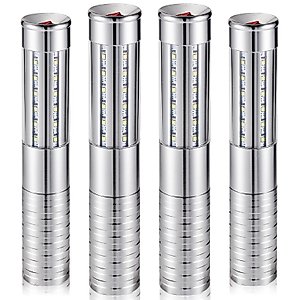 4 Pieces LED Strobe Baton Light Led Bottle Service Light Bright Rechargeable LED Light Champagne Bottle Handheld Light Topper for Nightclub Wedding Party Concert Event Outdoor (Silver)