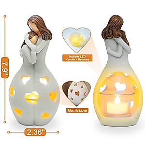 Gifts for Mom Christmas Unique from Daughter, Mother's Day Birthday, Mom Ideas, Candle Holder W/Flickering Led Flameless Candle