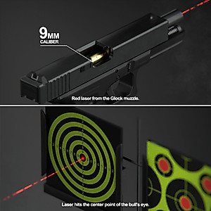 Feyachi Bore Sight 9mm Red Dot Laser Zeroing Bore Sighter Pistol Laser Boresighter with 3 Sets of Batteries