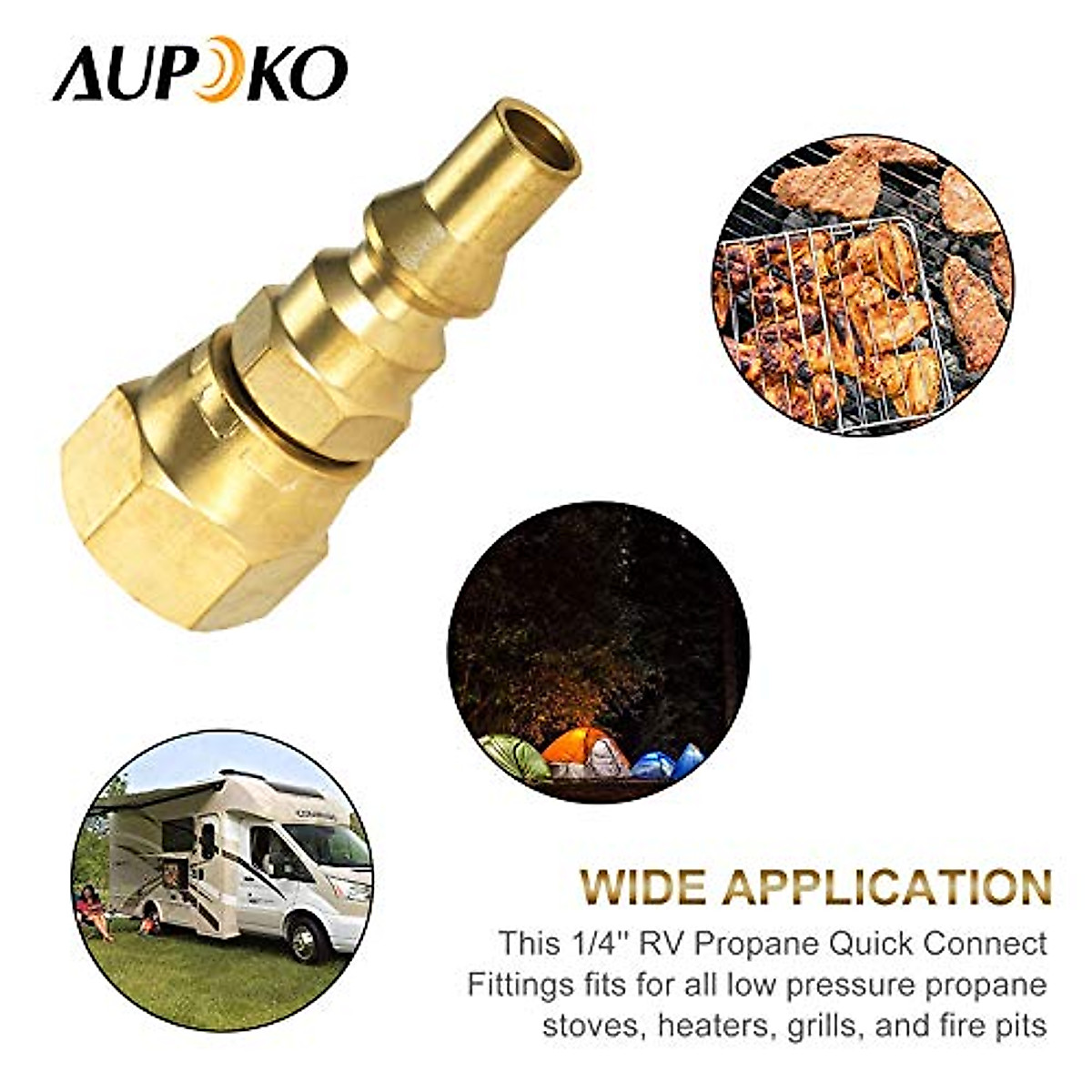 Aupoko 1/4'' LP Quick Connect Fitting, Propane Quick Connect Adapter ...
