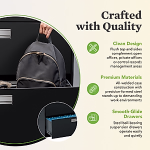 HON Brigade 5 Drawer Lock-800 Series Lateral Office Storage Locking Metal Cabinet 42" W x 18" D-Adjustable Hangrails for A4, legal, Letter Files-Putty