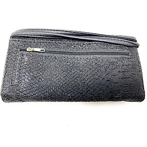 Texas West Women's Skull Chain Concealed Carry Handbag Purse Shoulder Bag/Crossbody Bag/Walllet (Black Set)