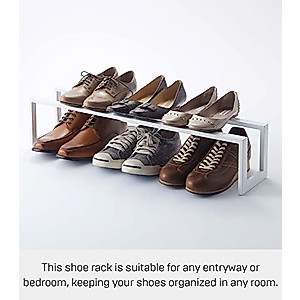 Yamazaki Expandable Home Adjustable, Small | Steel | Shoe Rack, Single, White