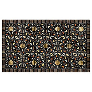 Mohawk Home Entryway Door Mat 1.5' x 2.5' All Weather Doormat Outdoor Non Slip Recycled Rubber, Mosaic Grain