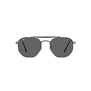 Ray-Ban RB3648 The Marshal Square Sunglasses, Antique Gunmetal/Dark Grey, 54 mm
