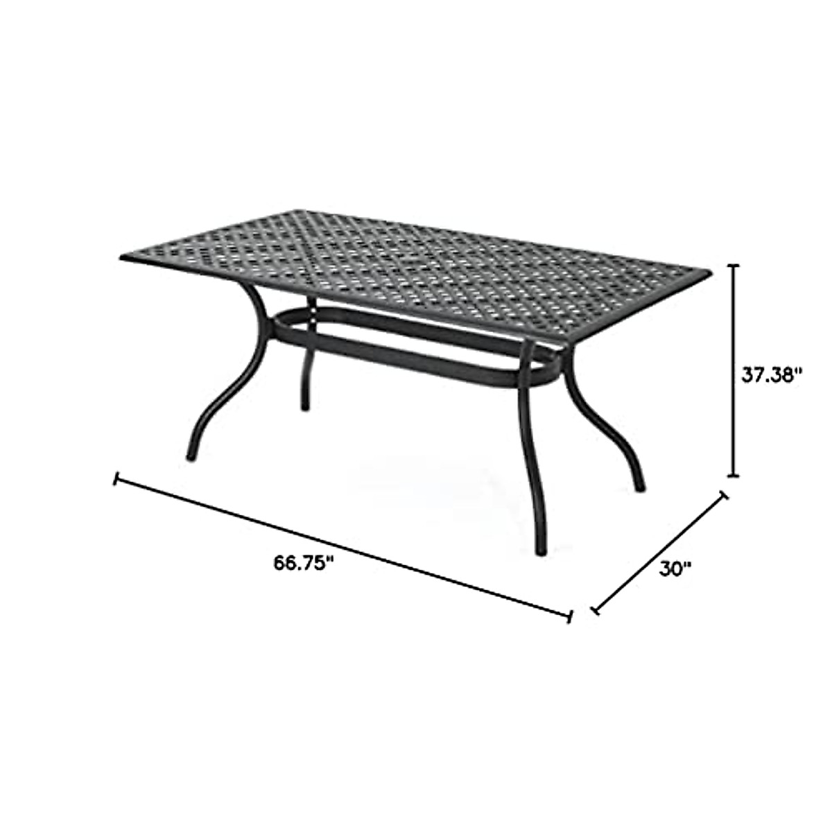 Christopher Knight Home Cayman Cast Aluminum Rectangle Table, Black Sand