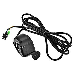 Ebike Thumb Throttle,Scooter Throttle 12V 99V Ebike Scooter Thumb Throttle with LCD Battery Voltage Display Accessory Thumb Throttle Ebike ebike Throttle Bike Electric Throttle