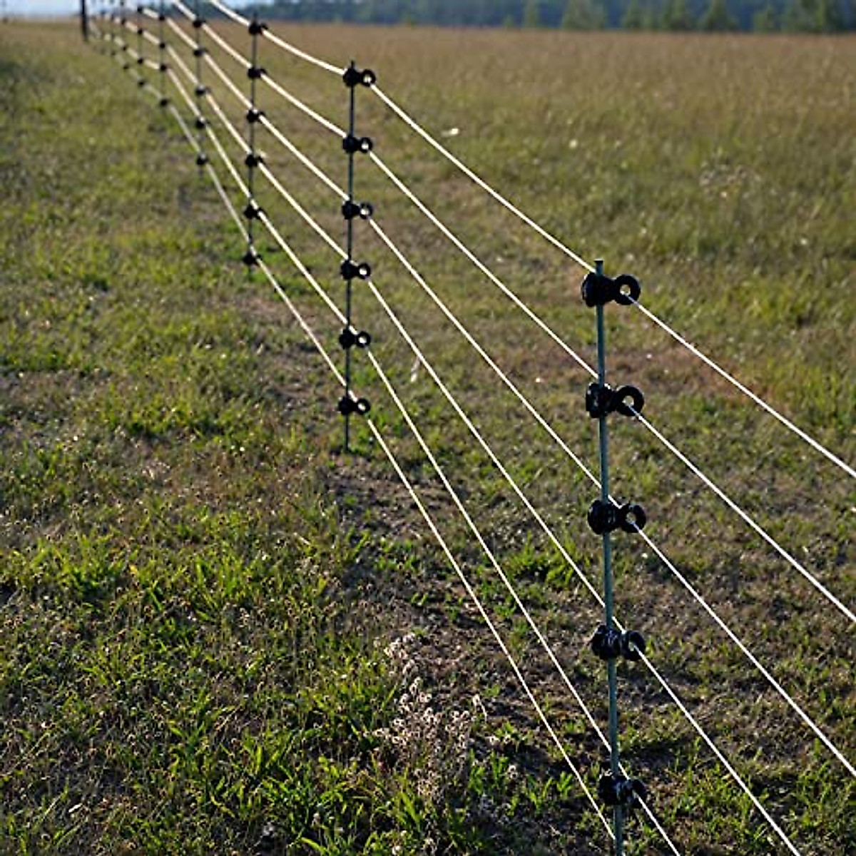 PATIKIL Electric Fence Insulator Screw-in Ring Insulator 12pcs Wood Post Insulator Black for Farm Fencing Power Grid System