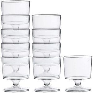 Elegant Clear Round Mousse Plastic Cups (Pack Of 10) - 2 oz. | Perfect For Celebrations, Gatherings, Parties & Home Dinners