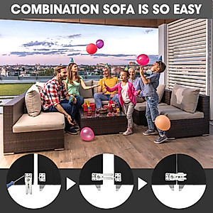 Dolenor Sofa Connector, Heavy Duty Sofa Snap Furniture Invisible Connector Head Snap with Mounting Screws, Sofa Connector Bracket for Loveseat Sofa and Other Furniture (Sofa Alligator Clips 2 Pairs)