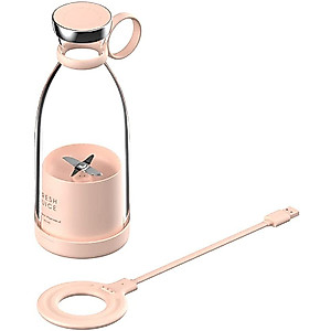 Fresh Juice Portable Blender Smoothie Personal Size Blender, Portable Blender, Battery Powered USB Blender (Pink)