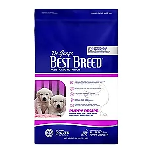 Best Breed Dr. Gary's Puppy Recipe Made in USA [Natural Dry Dog Food] - 28lbs, Dark Brown, Medium